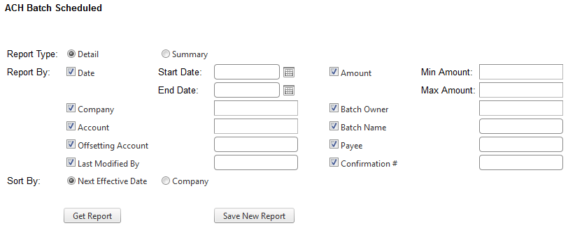 Batch (Scheduled) report